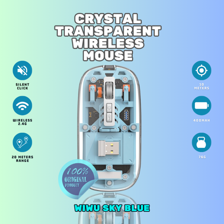WIWU Crystal Transparent Magnetic Wireless Mouse - Gadget Hub One