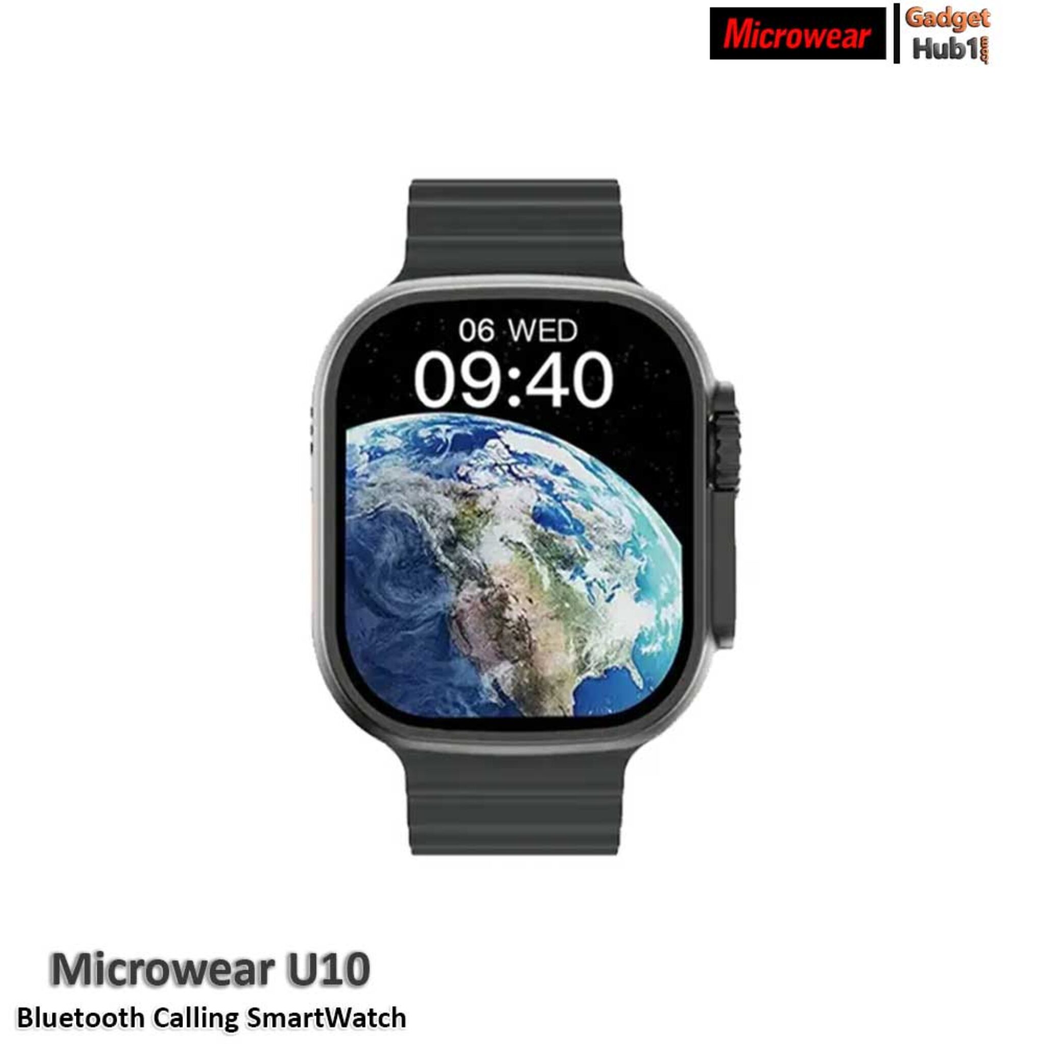 MICROWEAR U10 ULTRA CALLING SMART WATCH Black Color