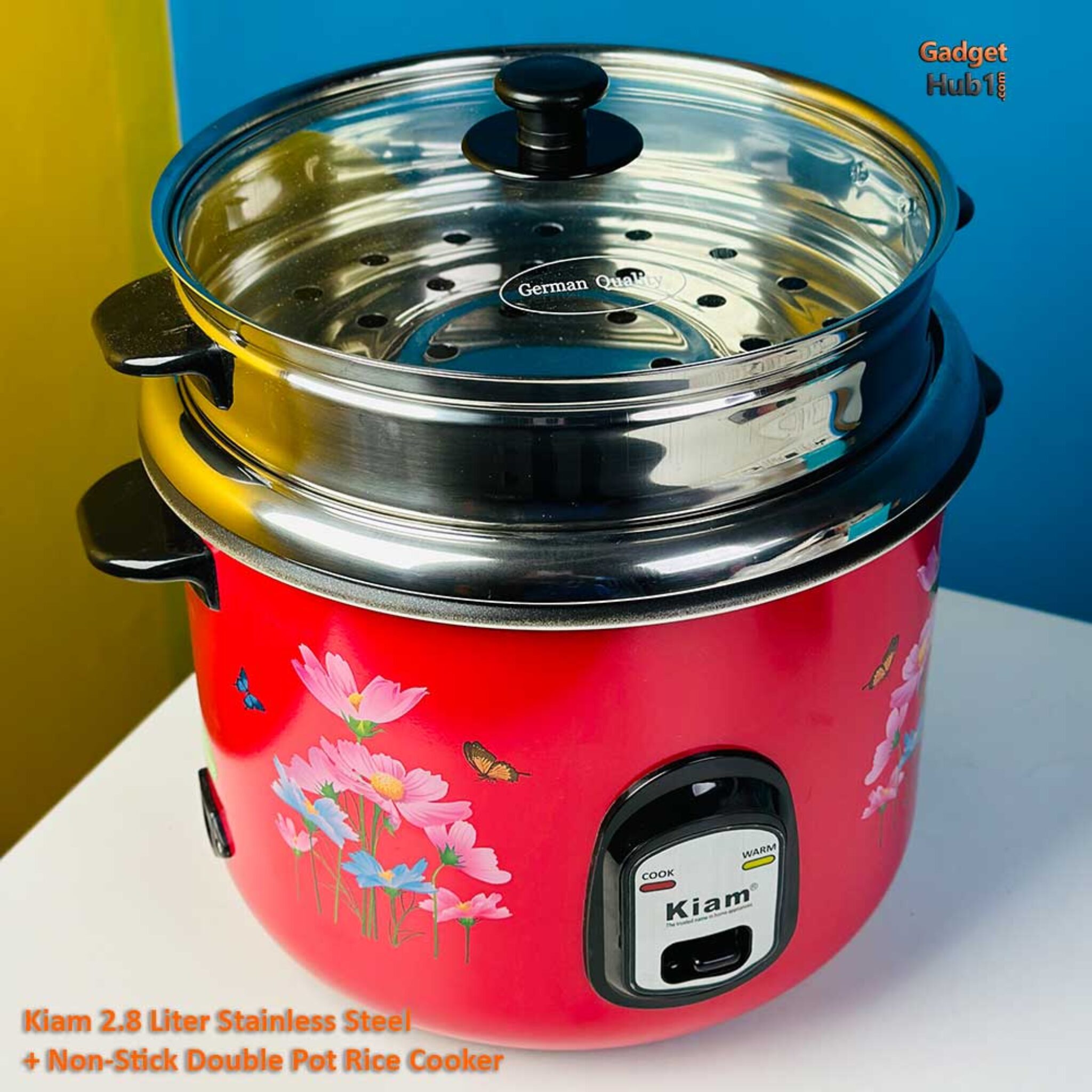 kiam 2.8 Liter Stainless Steel Double Pot Rice Cooker